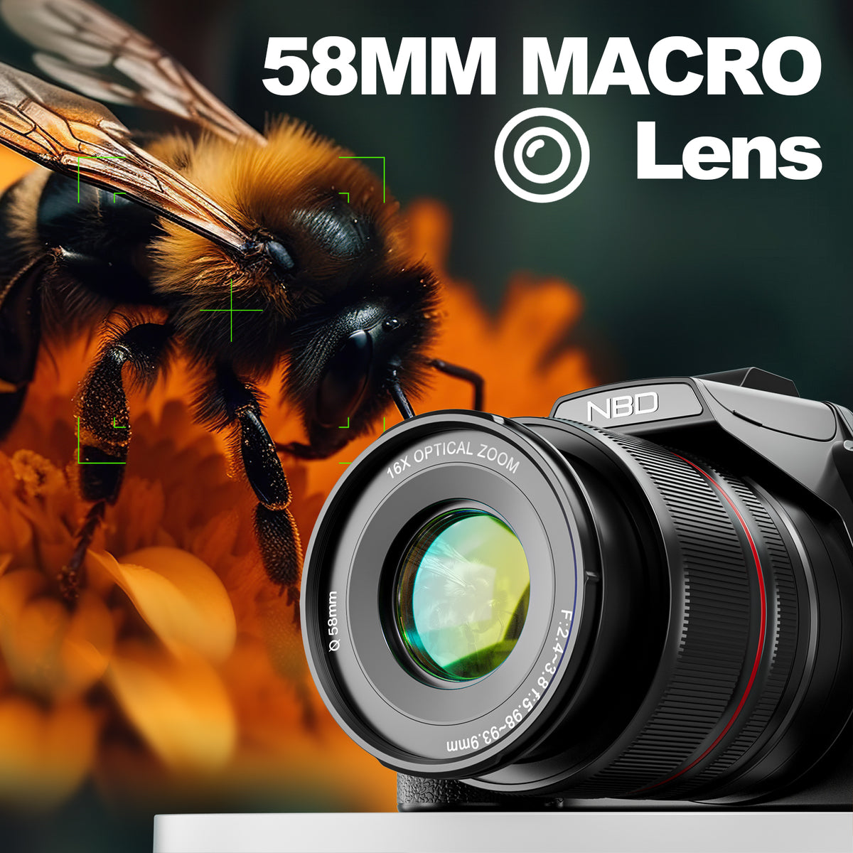 NBD Digital Camera 5K 64MP 16X Optical Zoom Camera for Photography wit